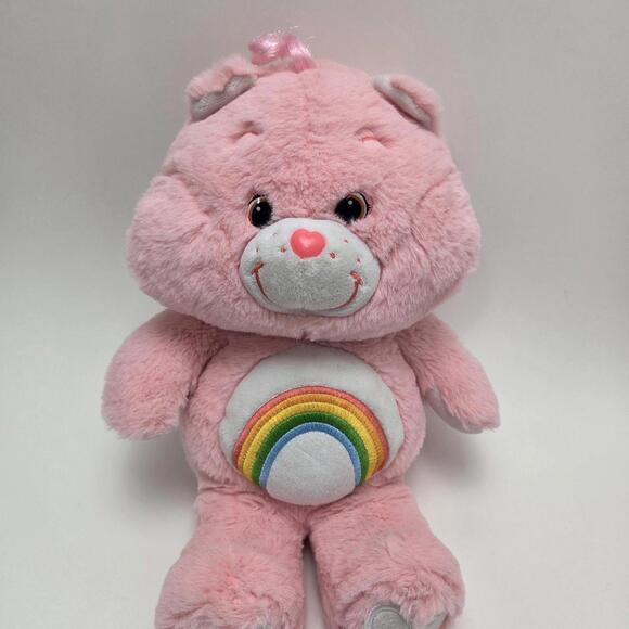 Toys | Vintage Pink Care Bear Cheer Rainbow Belly Collectible Care Bear ...
